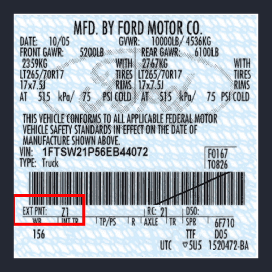 Find Your Paint Code – Bumper-King